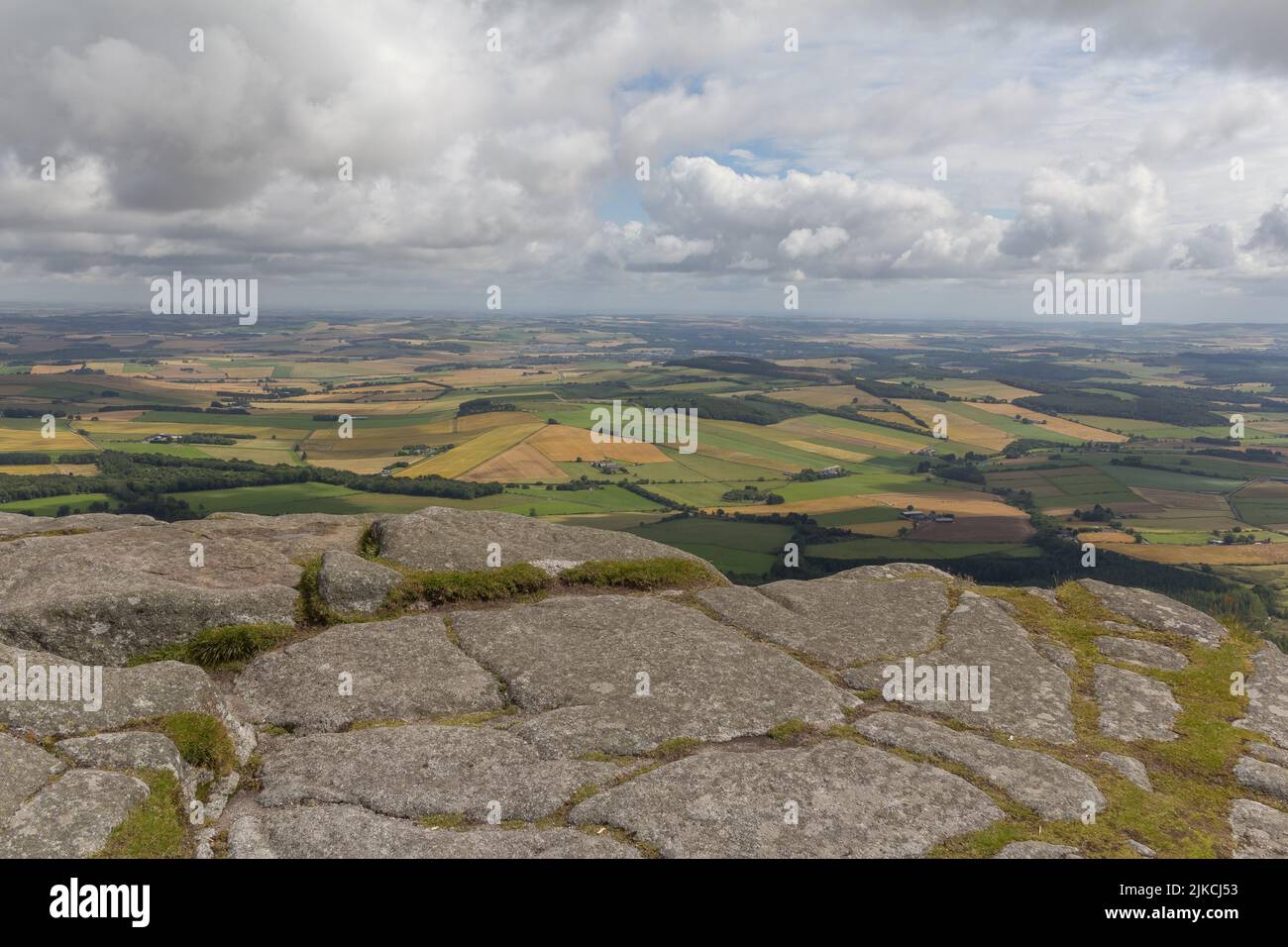 A mesmerizing field landscape from the top of Mither Tap of Bennachie ...