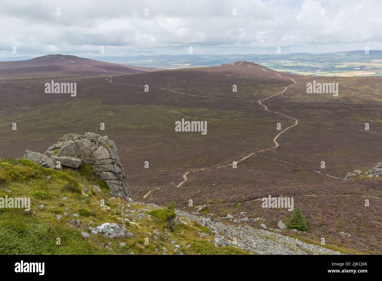 A beautiful hill landscape from the top of Mither Tap of Bennachie in ...