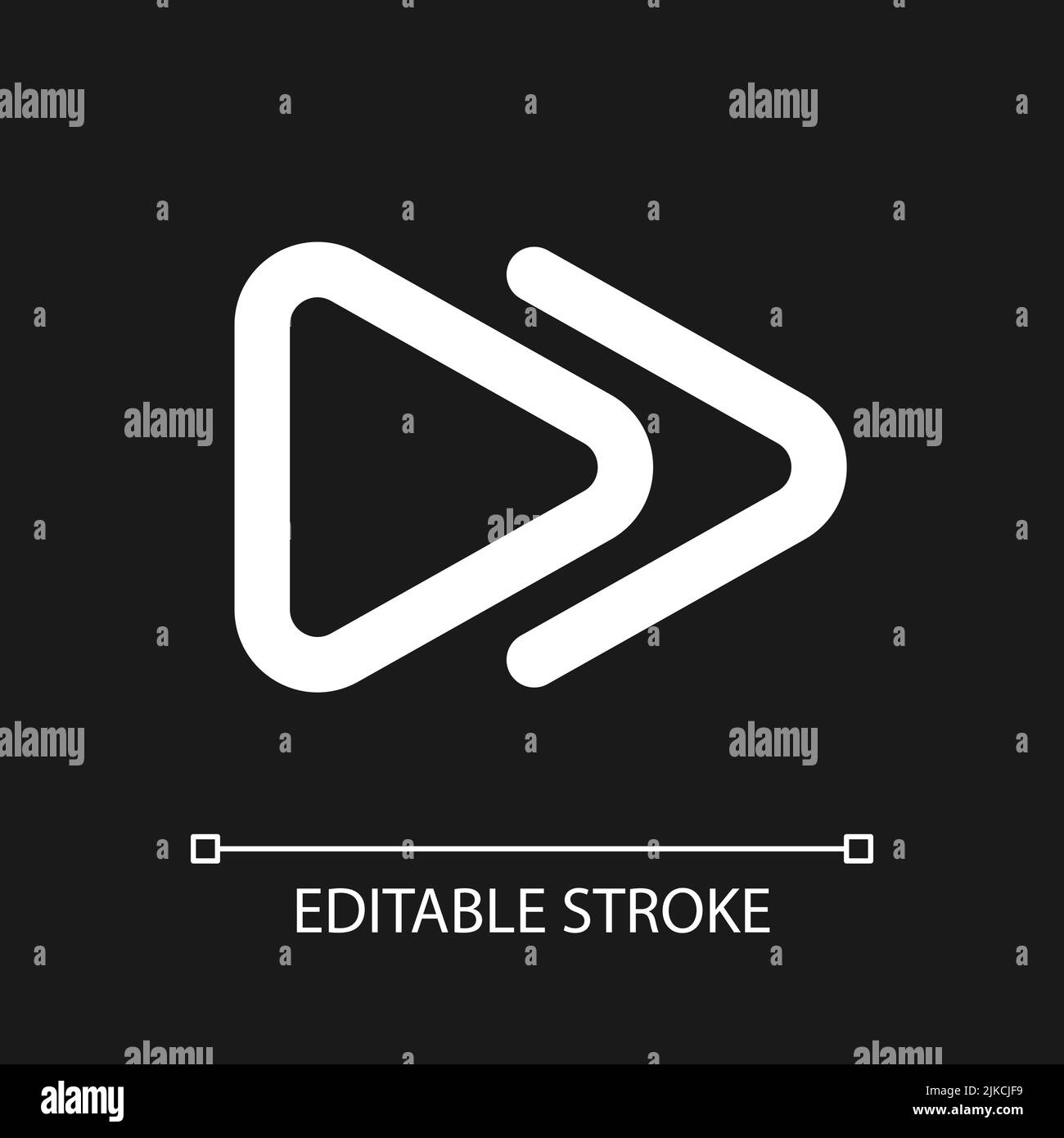 Fast forward button pixel perfect white linear ui icon for dark theme Stock Vector Image & Art ...