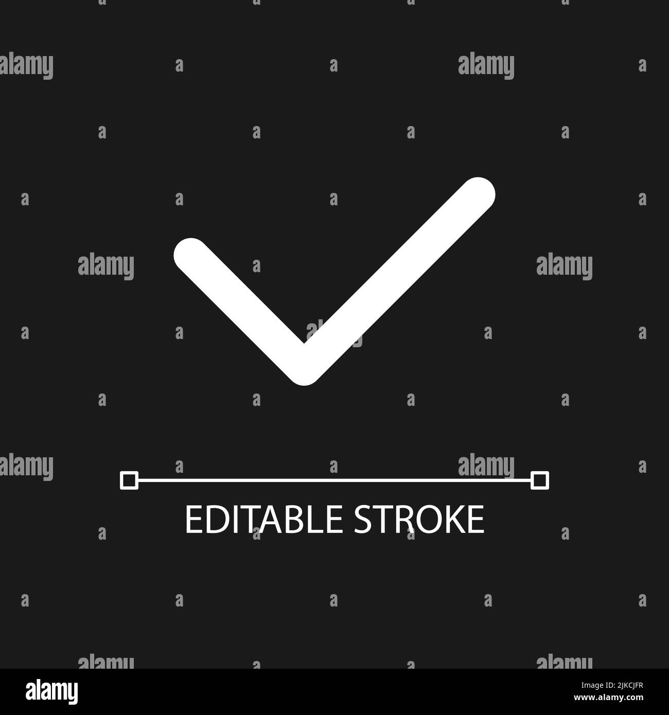 Check mark pixel perfect white linear ui icon for dark theme Stock Vector Image & Art - Alamy