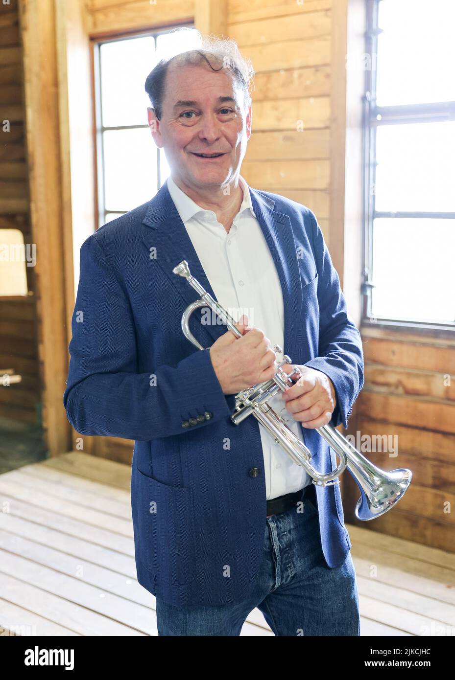 Hamburg, Germany. 01st Aug, 2022. The Hamburg tower trumpeter Josef ...