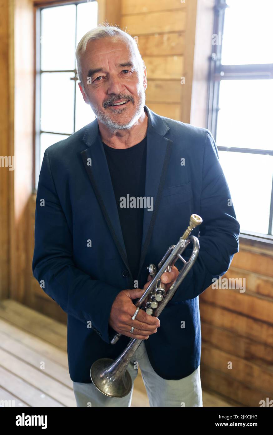 Hamburg, Germany. 01st Aug, 2022. Hamburg tower trumpeter Horst Huhn ...