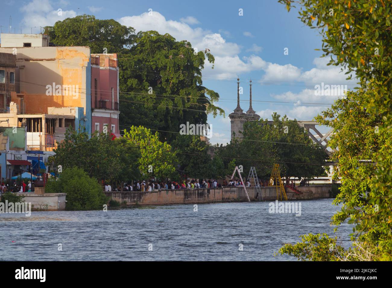 a view of Narvaez Street from the other side of the San Juan River in ...