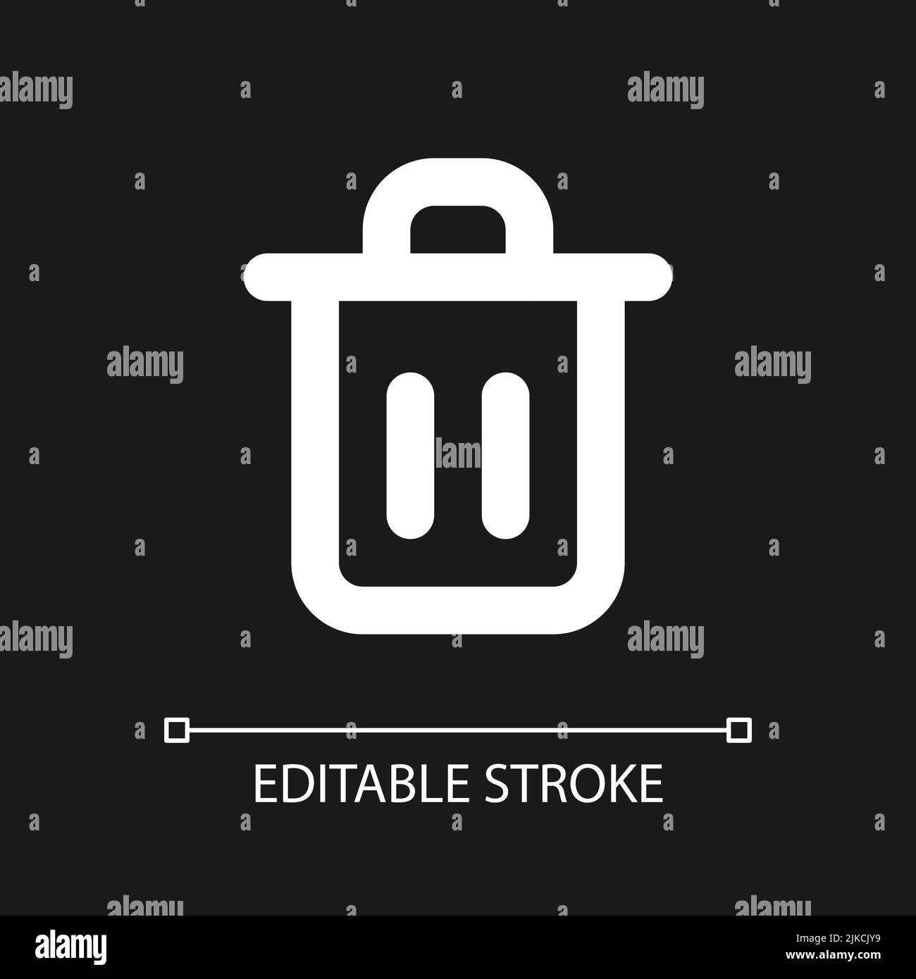 Trash can pixel perfect white linear ui icon for dark theme Stock ...