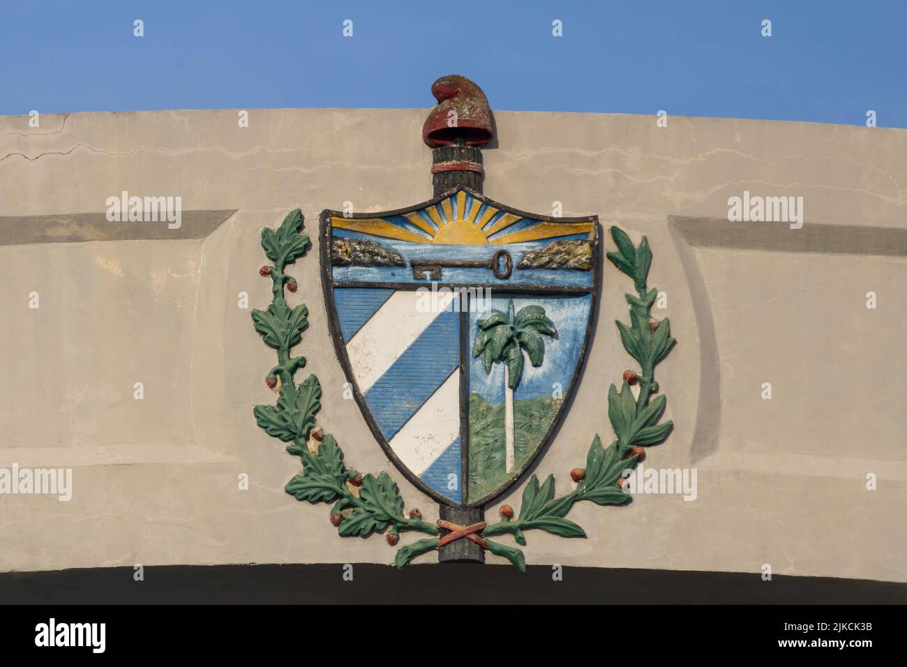 a closeup of Cuba's coat of arms drawn on the wall Stock Photo - Alamy