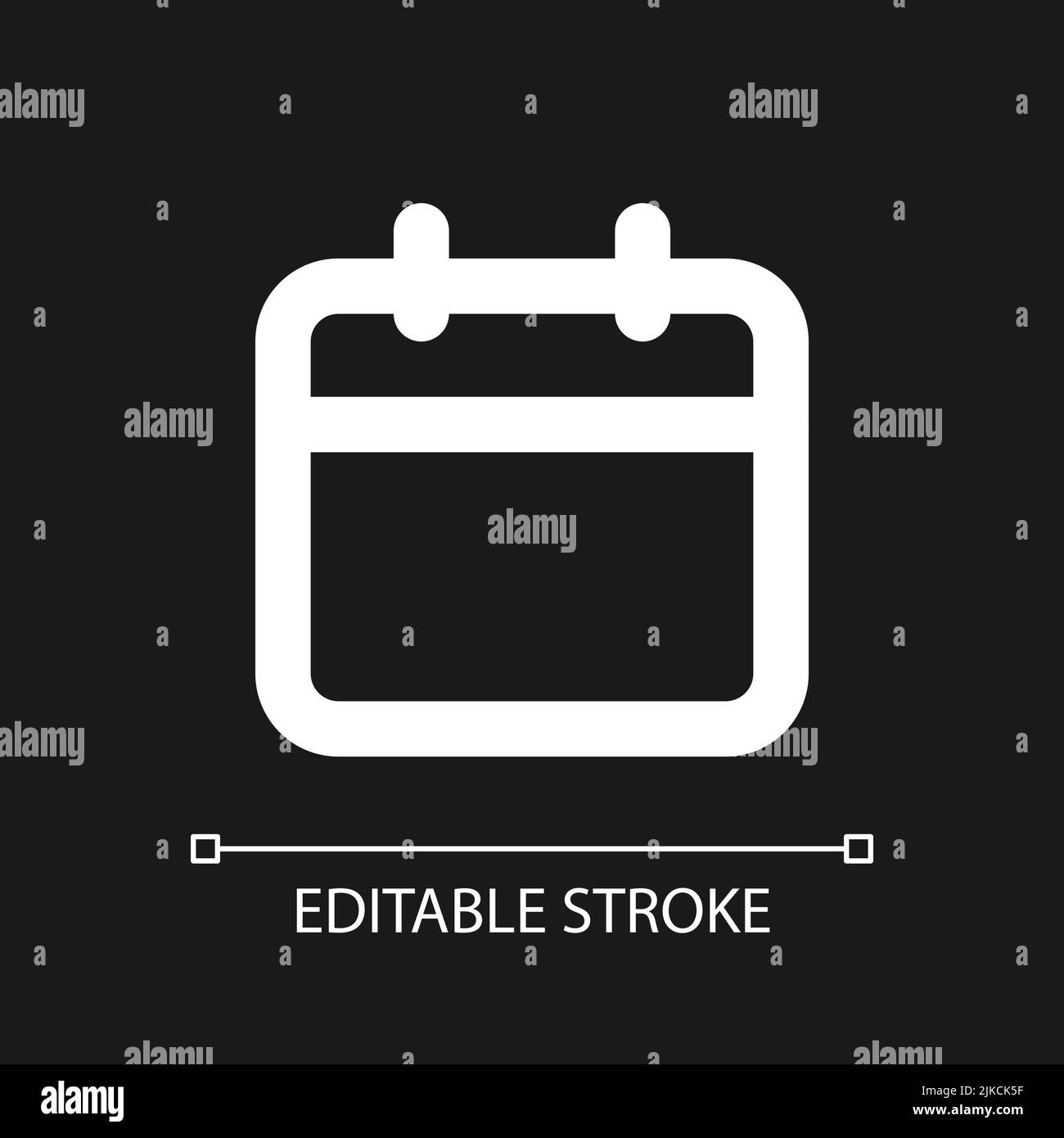 Calendar pixel perfect white linear ui icon for dark theme Stock Vector ...