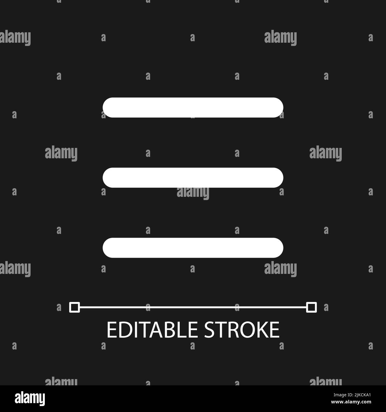 Hamburger like menu pixel perfect white linear ui icon for dark theme Stock Vector Image & Art ...