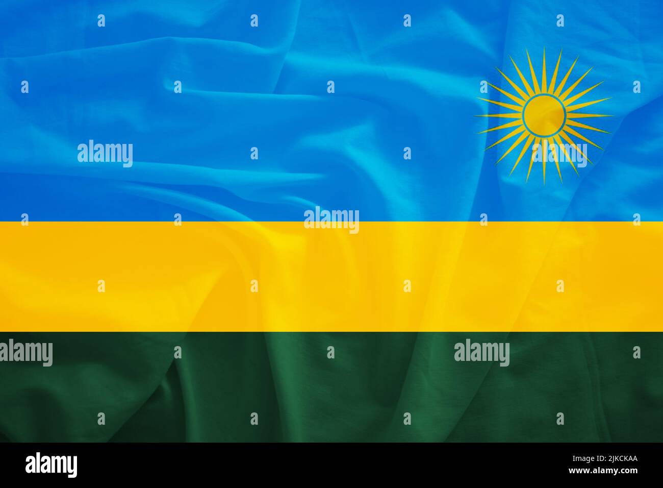 Rwanda flag with 3d effect Stock Photo - Alamy