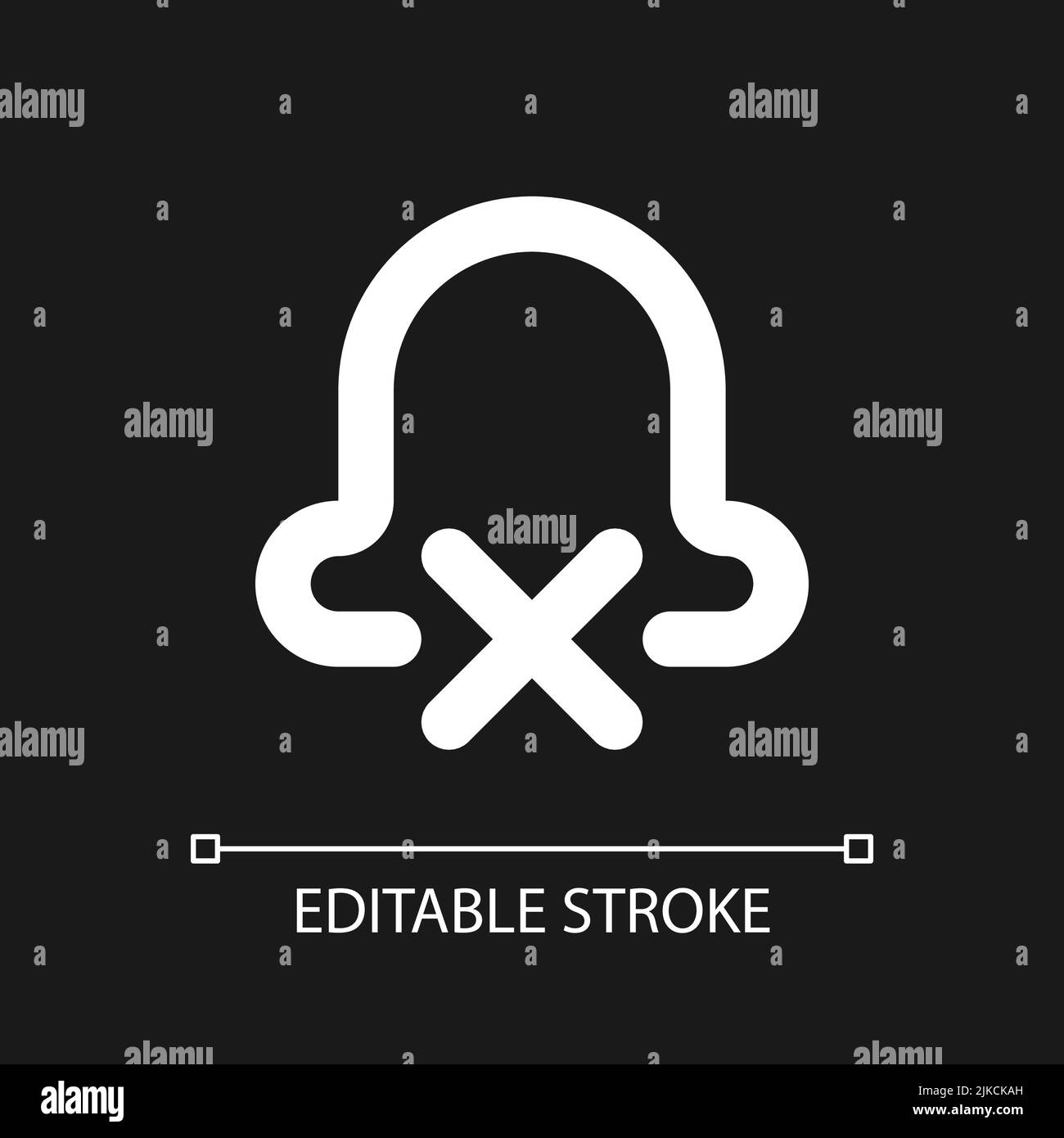 Silent notifications pixel perfect white linear ui icon for dark theme Stock Vector Image & Art ...