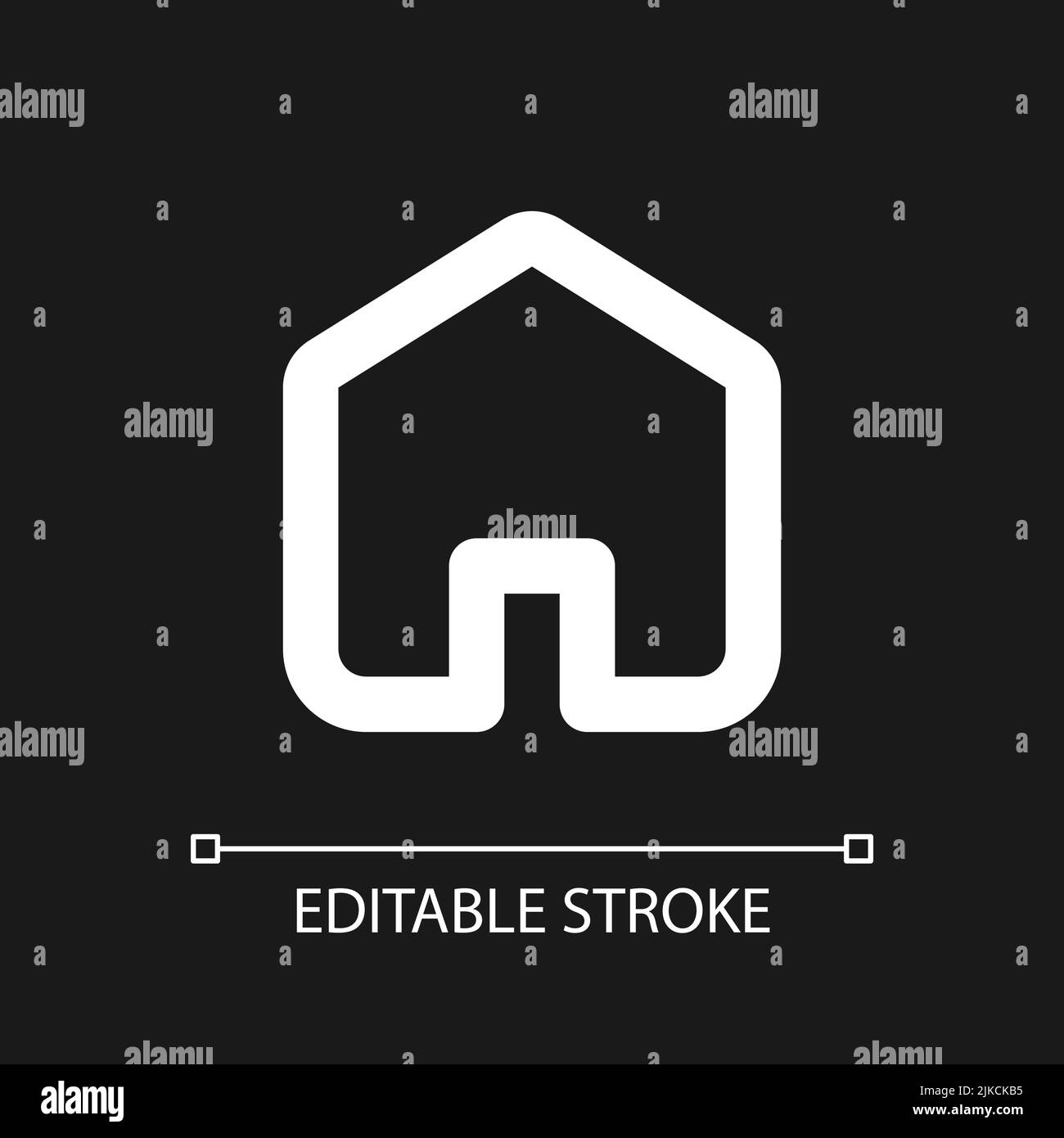 Home pixel perfect white linear ui icon for dark theme Stock Vector ...