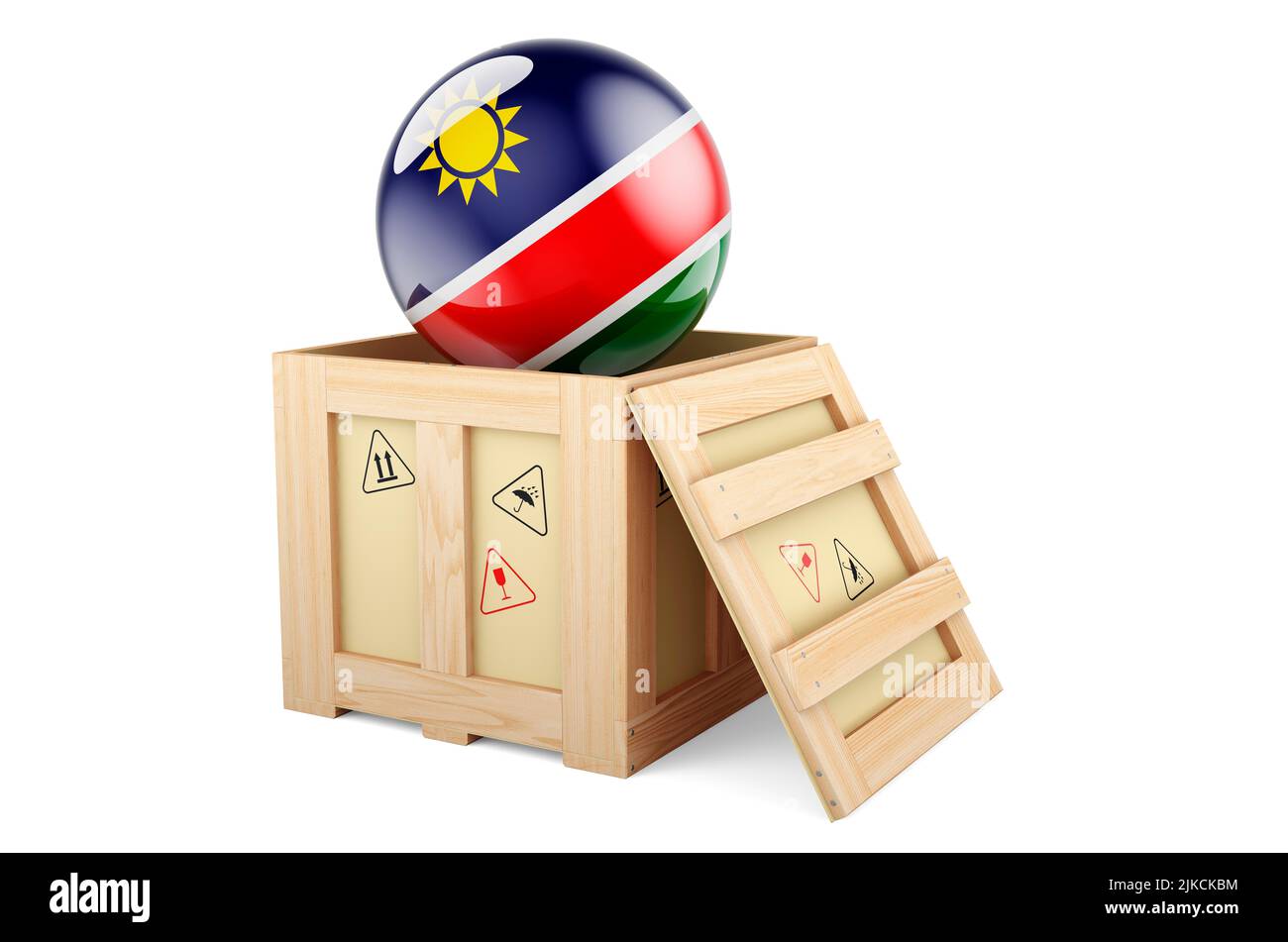 Wooden box, parcel with Namibian flag. Shipping and delivery in Namibia ...