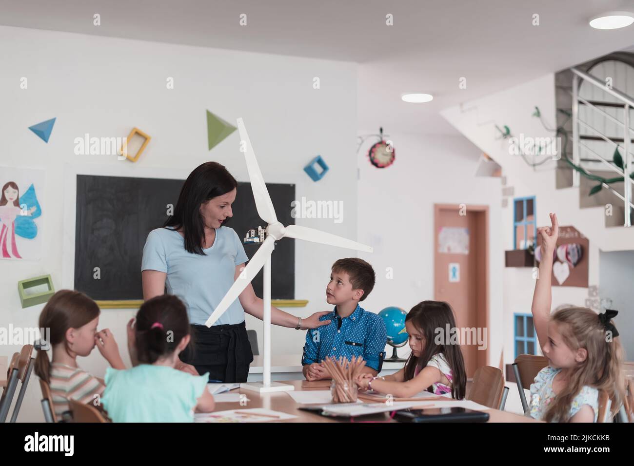 Elementary School Stem Robotics Classroom Diverse Group of Children ...