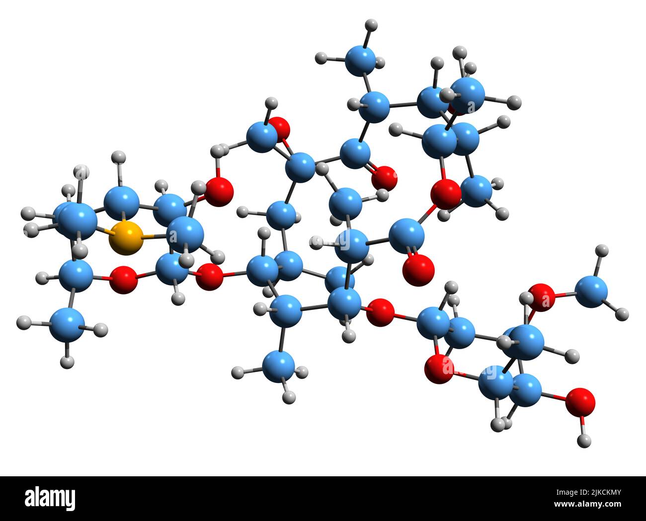 3D image of Oleandomycin skeletal formula - molecular chemical ...