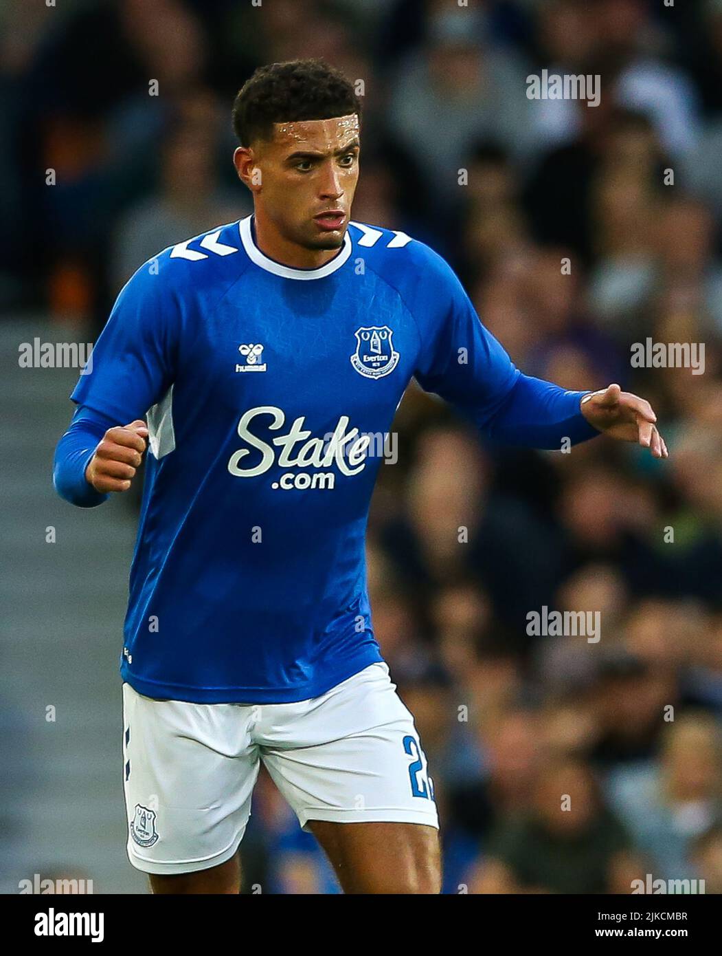Everton’s Ben Godfrey during a pre-season friendly match at Goodison ...