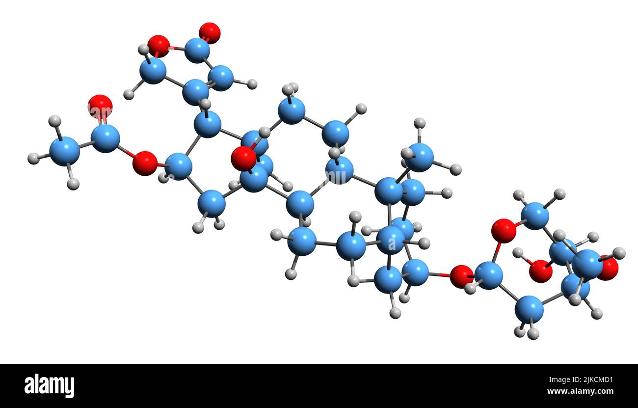 3D image of Oleandrin skeletal formula - molecular chemical structure ...