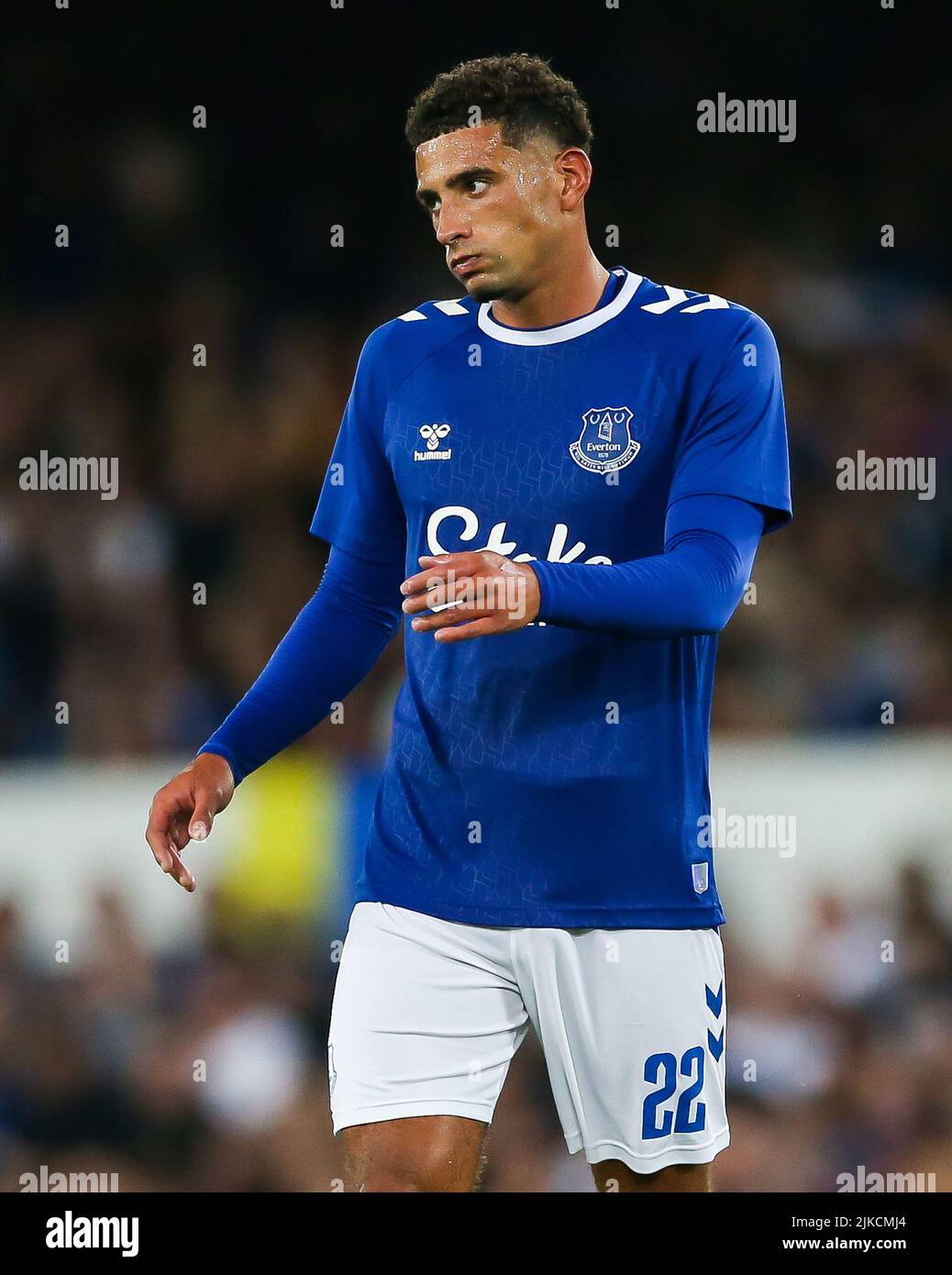 Everton’s Ben Godfrey during a pre-season friendly match at Goodison ...