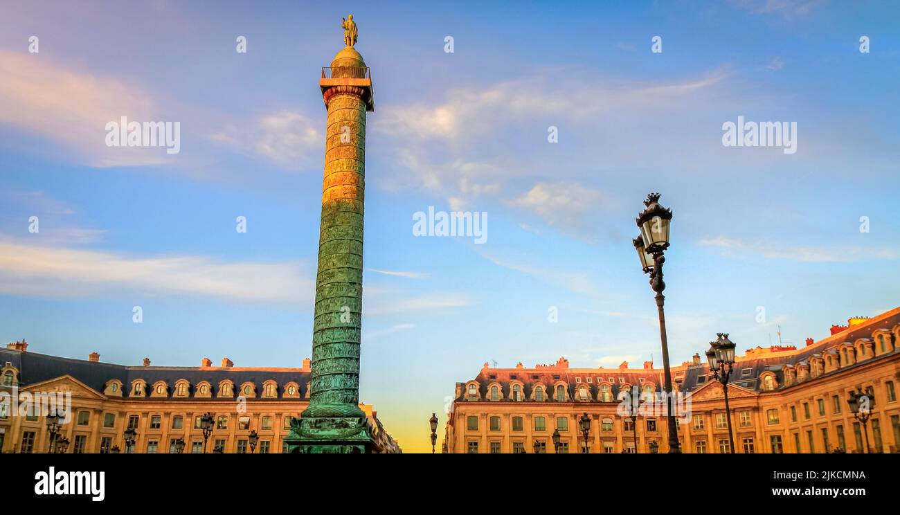 Place Vendome with column obelisk and french architecture, Paris ...