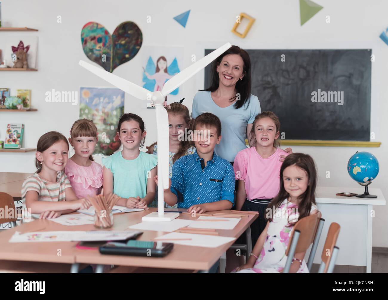 Elementary School Stem Robotics Classroom Diverse Group of Children ...