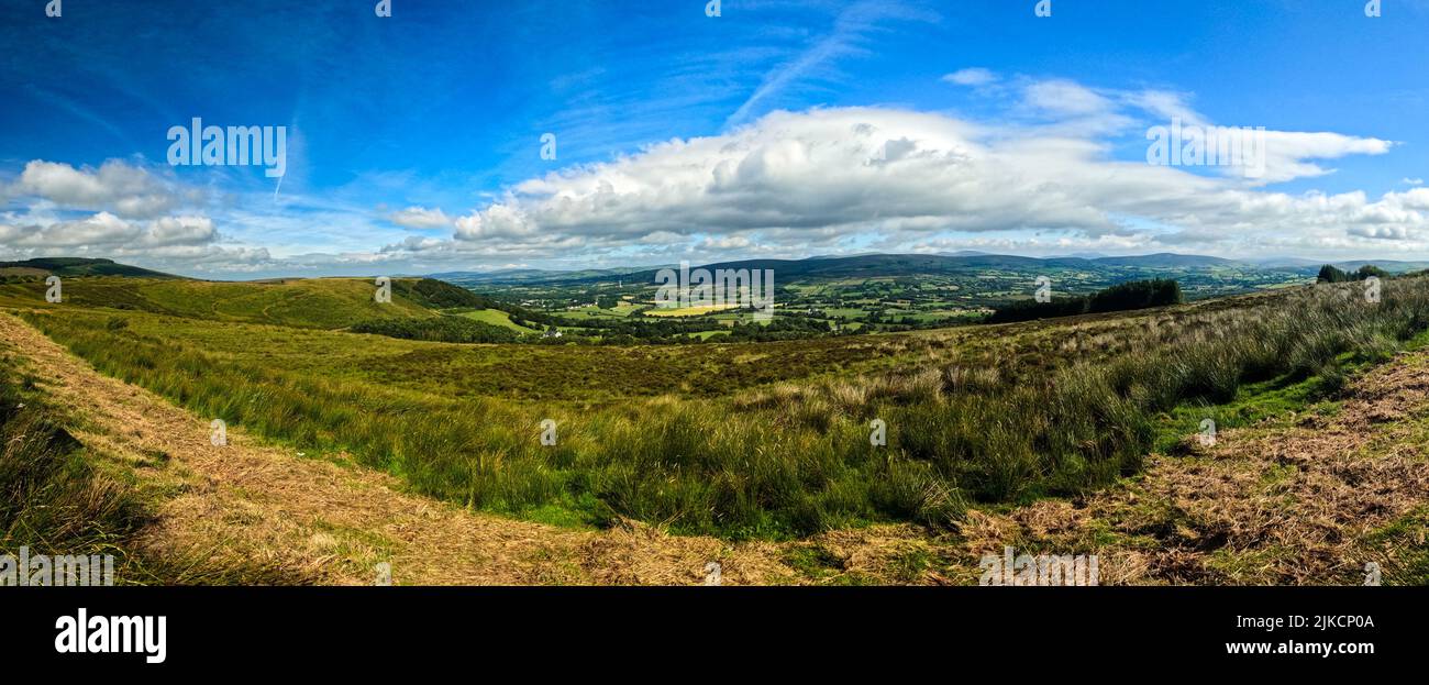 A breathtaking panoramic nature landscape in Omagh, Ireland Stock Photo ...
