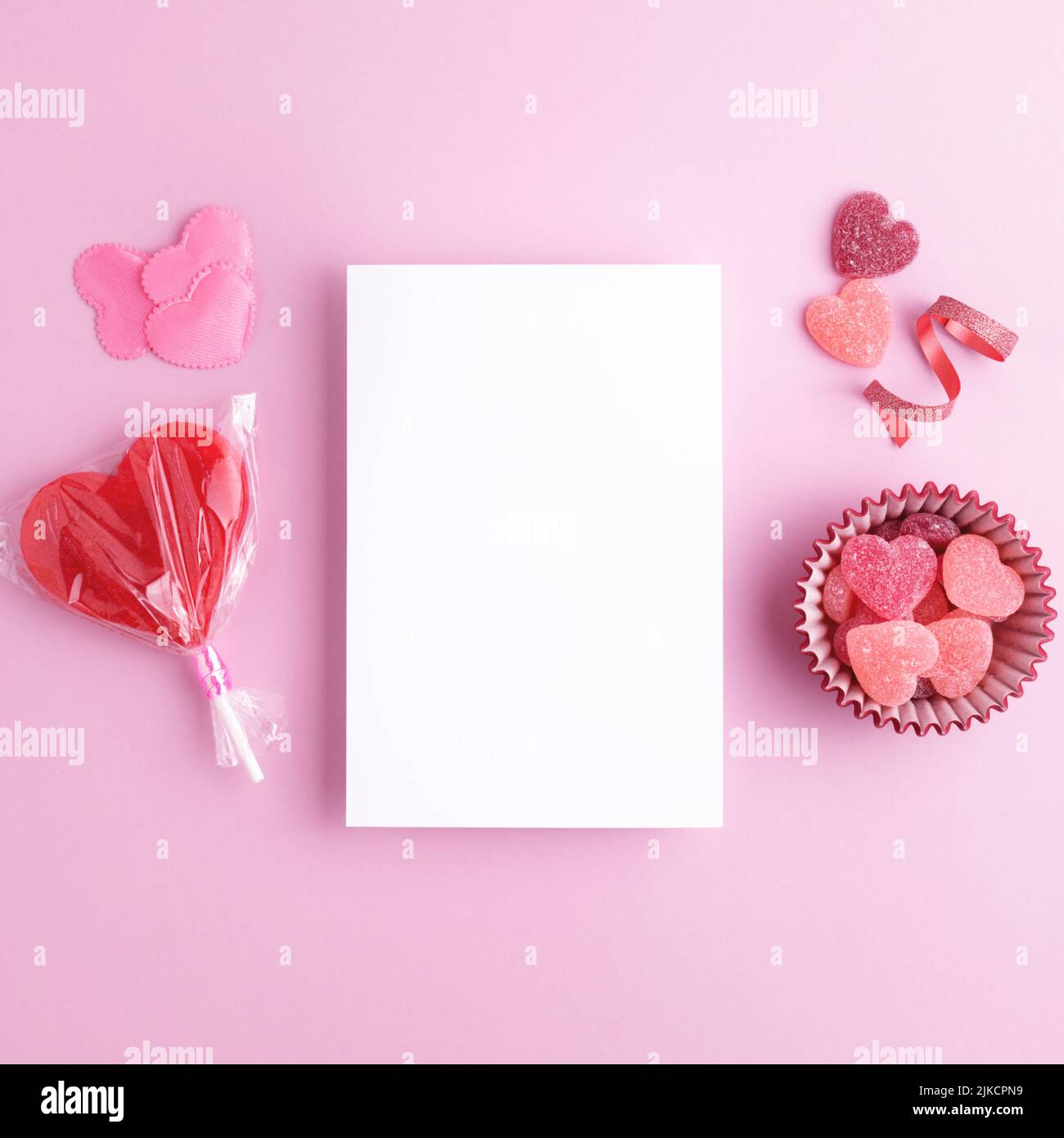 Square Valentine's day layout with blank card and holiday romantic ...