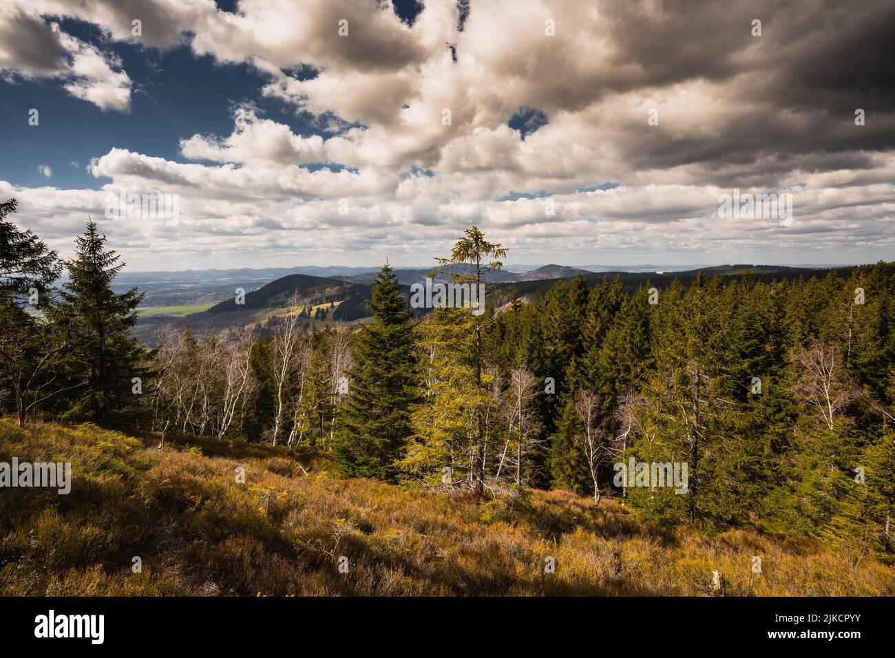 Great view to the amazing and deep forests on the northern Bohemia ...