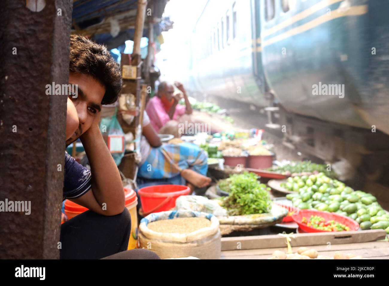 Dhaka, Dhaka, Bangladesh. 1st Aug, 2022. A commuter train passing ...