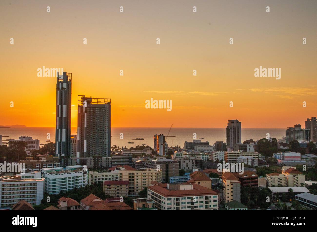 The Cityscape and the buildings of Pattaya District Chonburi Thailand ...