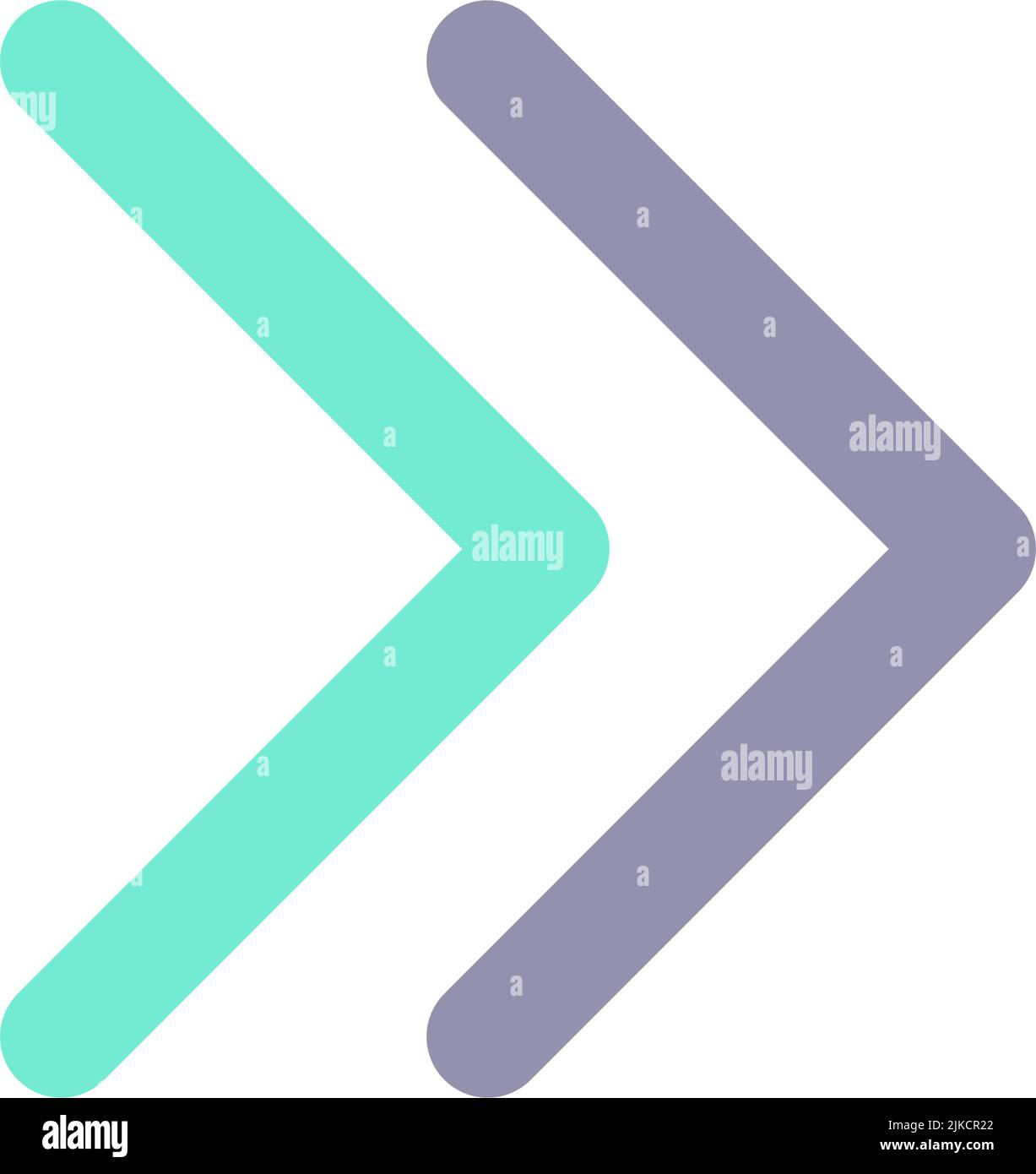 Right double arrow flat color ui icon Stock Vector Image & Art - Alamy
