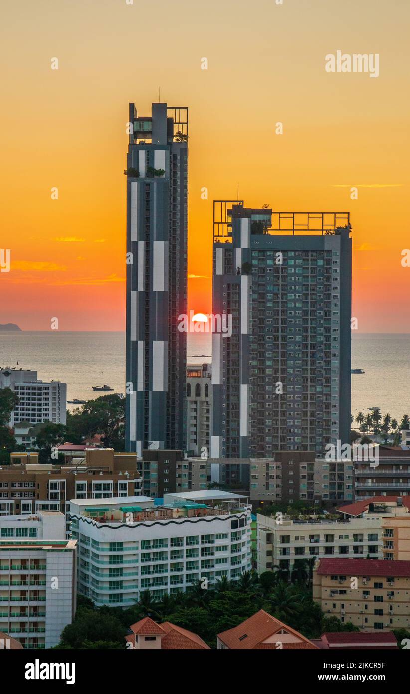 The Cityscape and the buildings of Pattaya District Chonburi Thailand ...