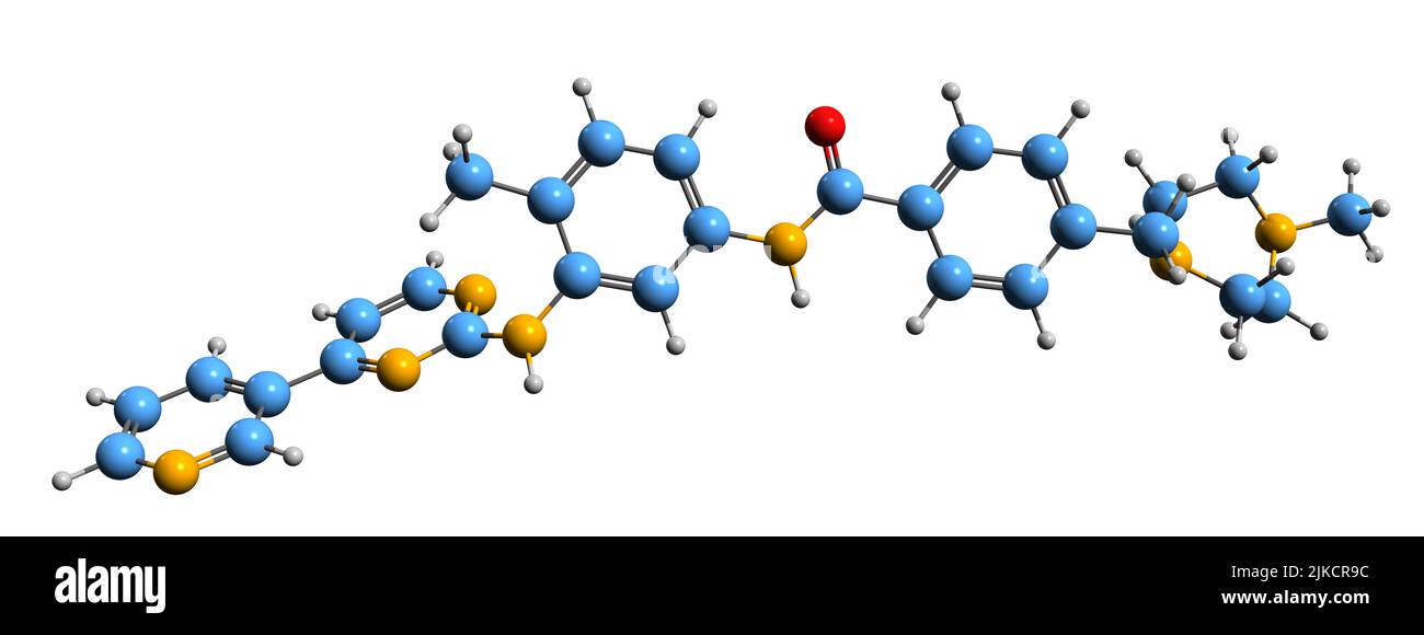 3D image of Imatinib skeletal formula - molecular chemical structure of ...