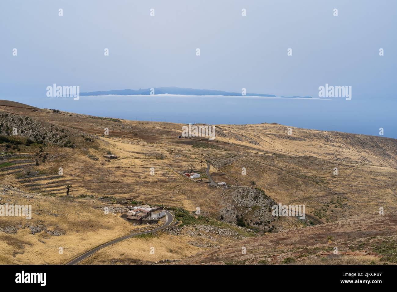 An aerial view of hiking trails in Teno Rural Park with views of La ...