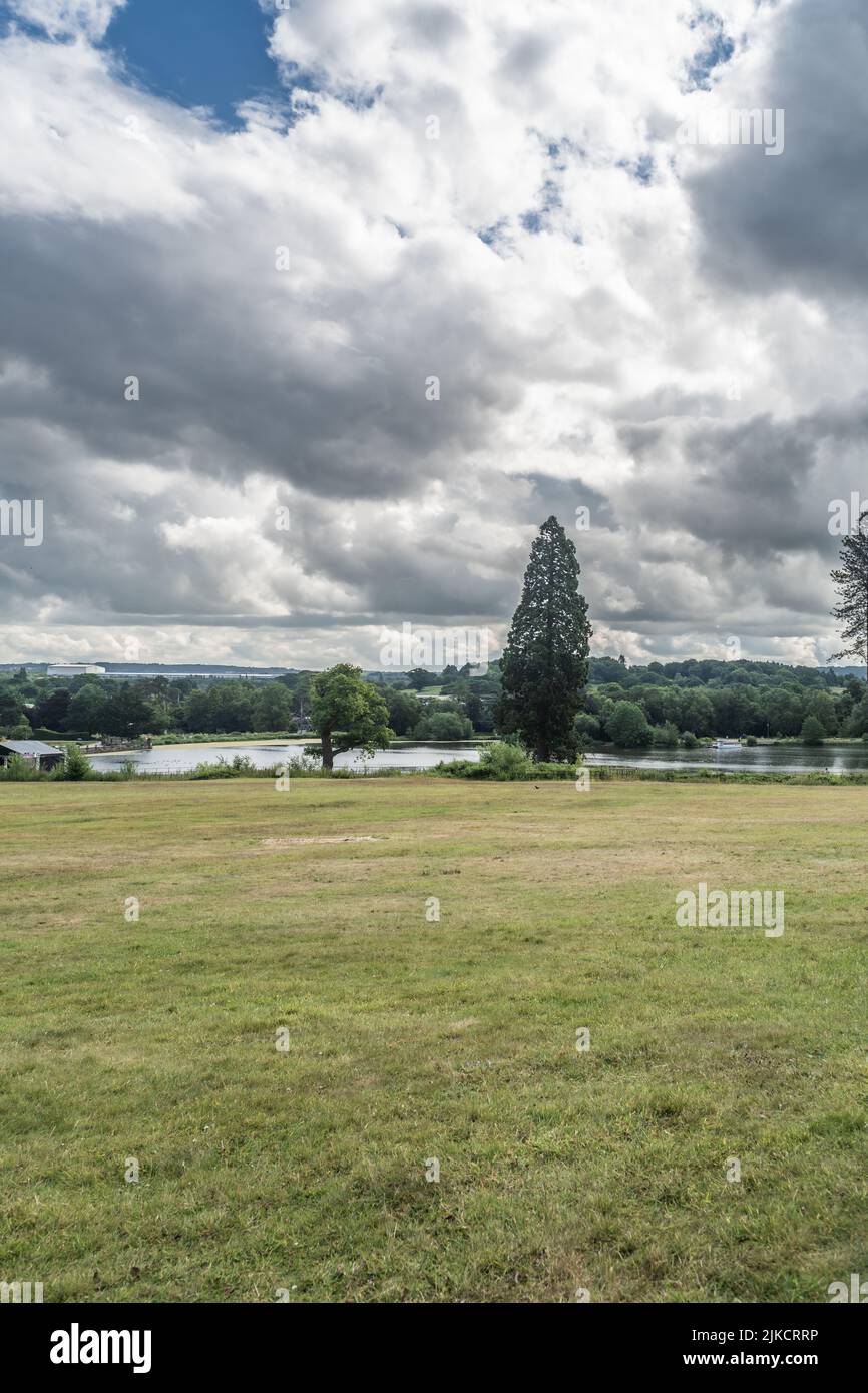 Staffordshire Lakeside long trees and river landscape, Stoke-on-Trent ...