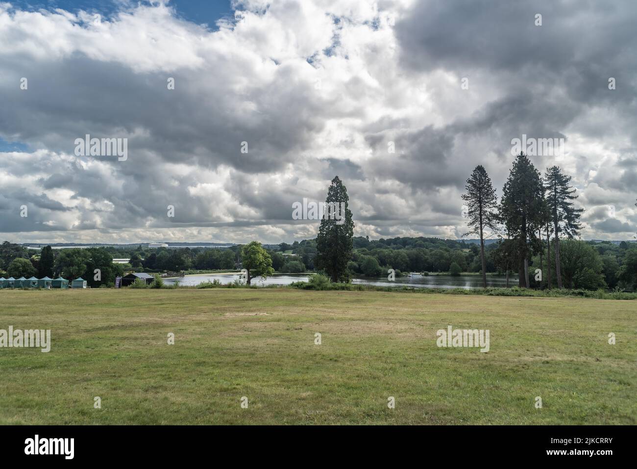 Staffordshire Lakeside long trees and river landscape, Stoke-on-Trent ...