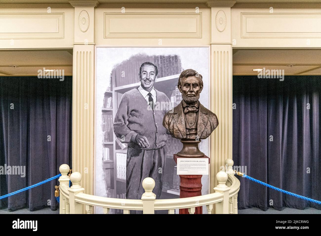 Image of Walt Disney by President Lincoln in the Hall of Presidents ...