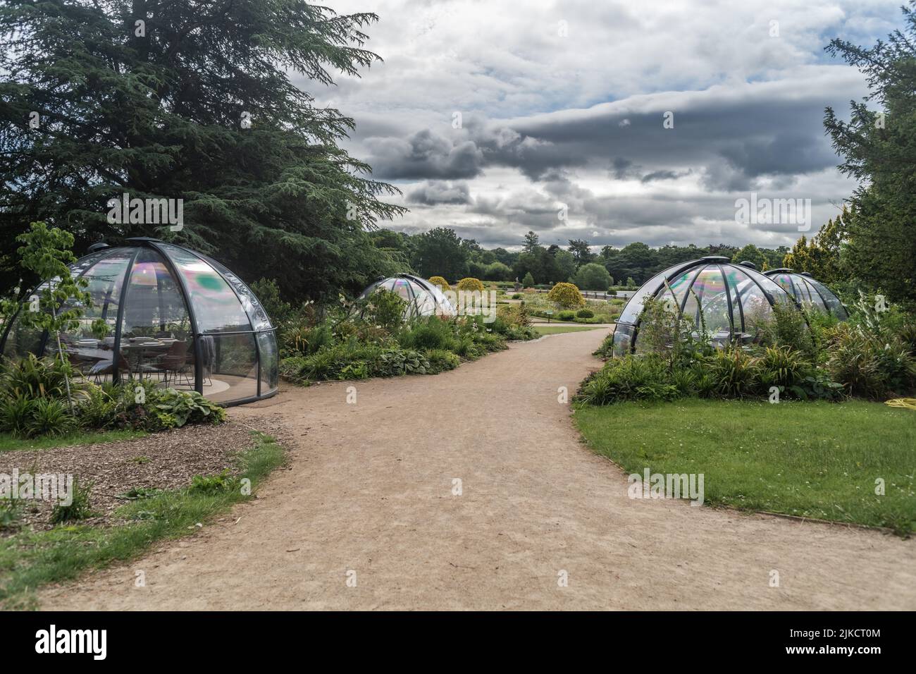 Staffordshire Lakeside glass domes in garden landscape, Stoke-on-Trent ...