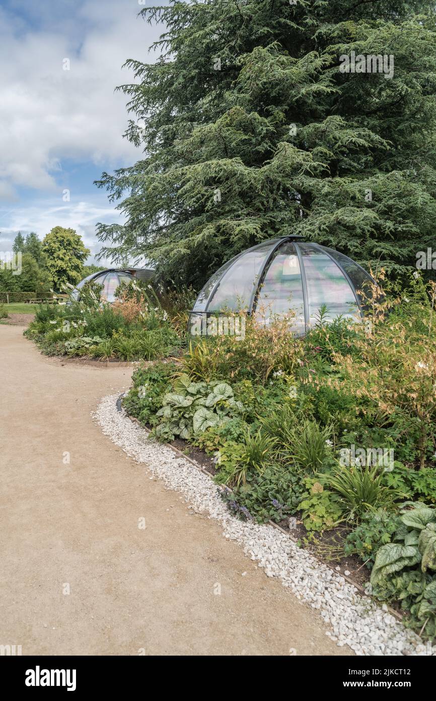 Staffordshire Lakeside glass domes in garden landscape, Stoke-on-Trent ...