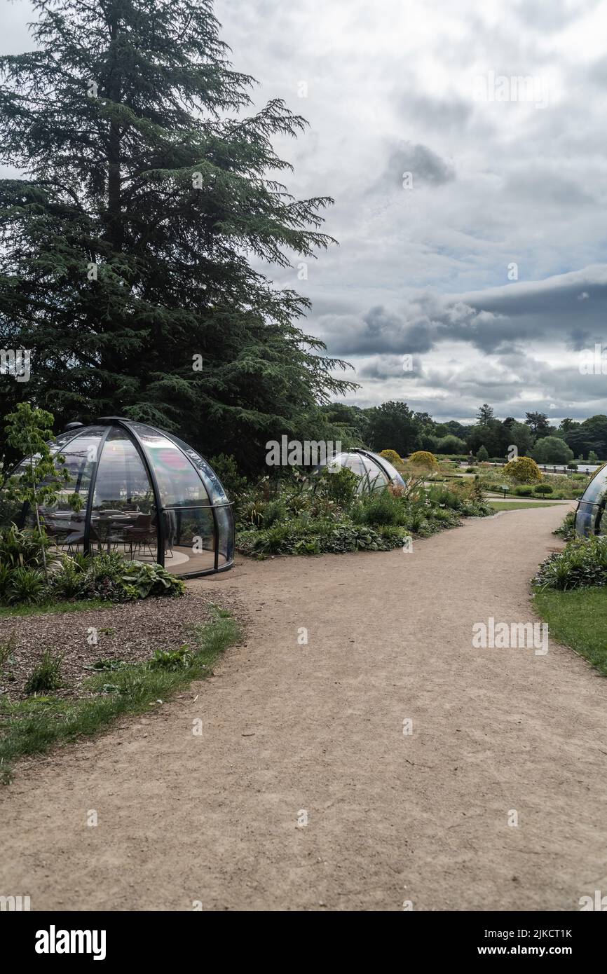 Staffordshire Lakeside glass domes in garden landscape, Stoke-on-Trent ...