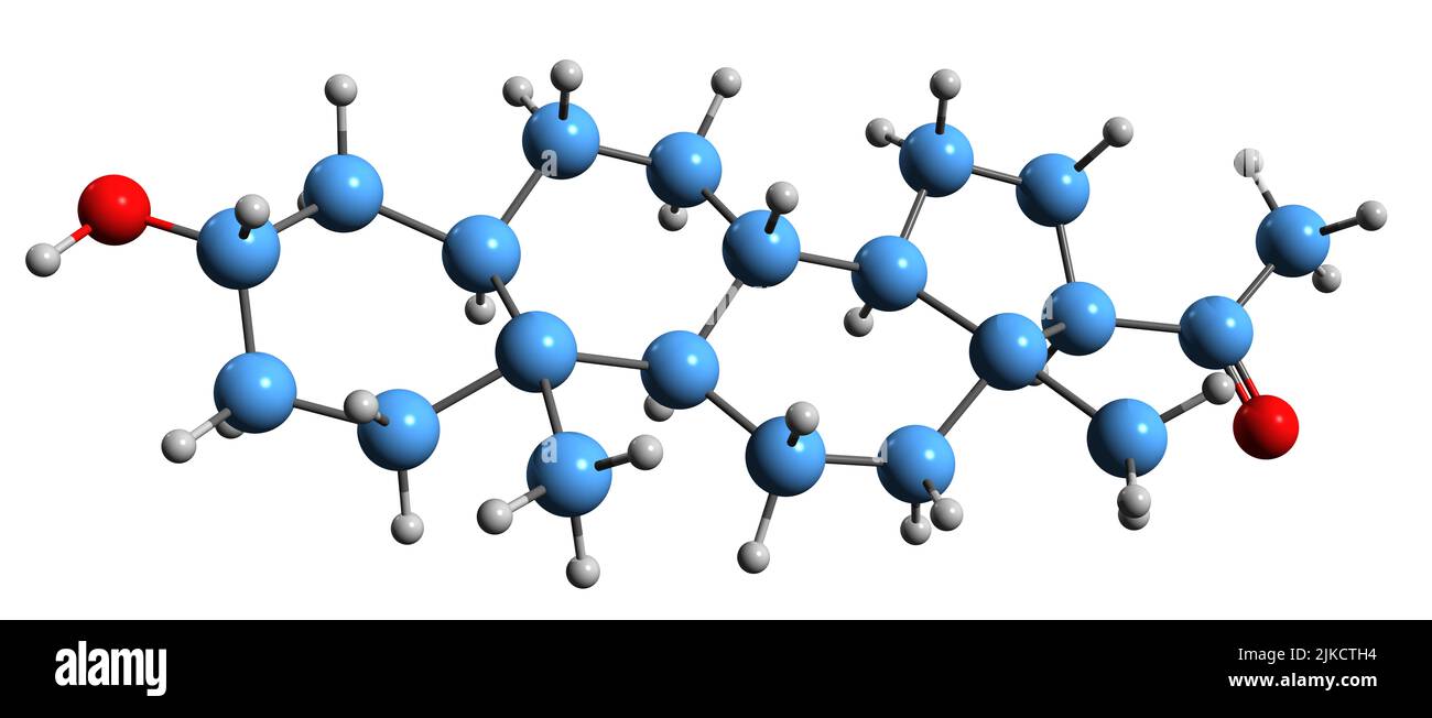 3D image of Isopregnanolone skeletal formula - molecular chemical ...