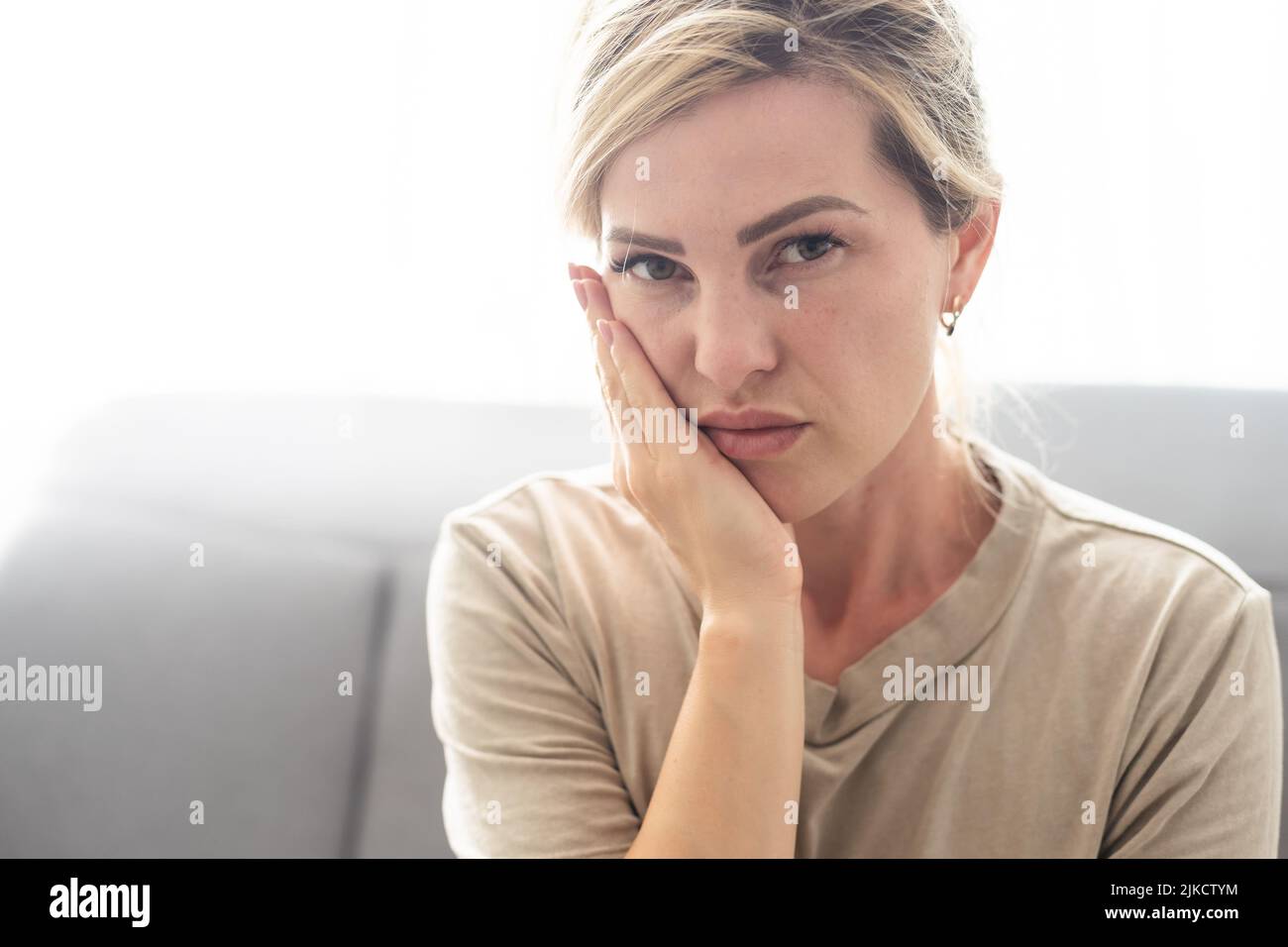 Toothache, Beautiful Woman with Tooth Infection. Young Woman Suffering ...