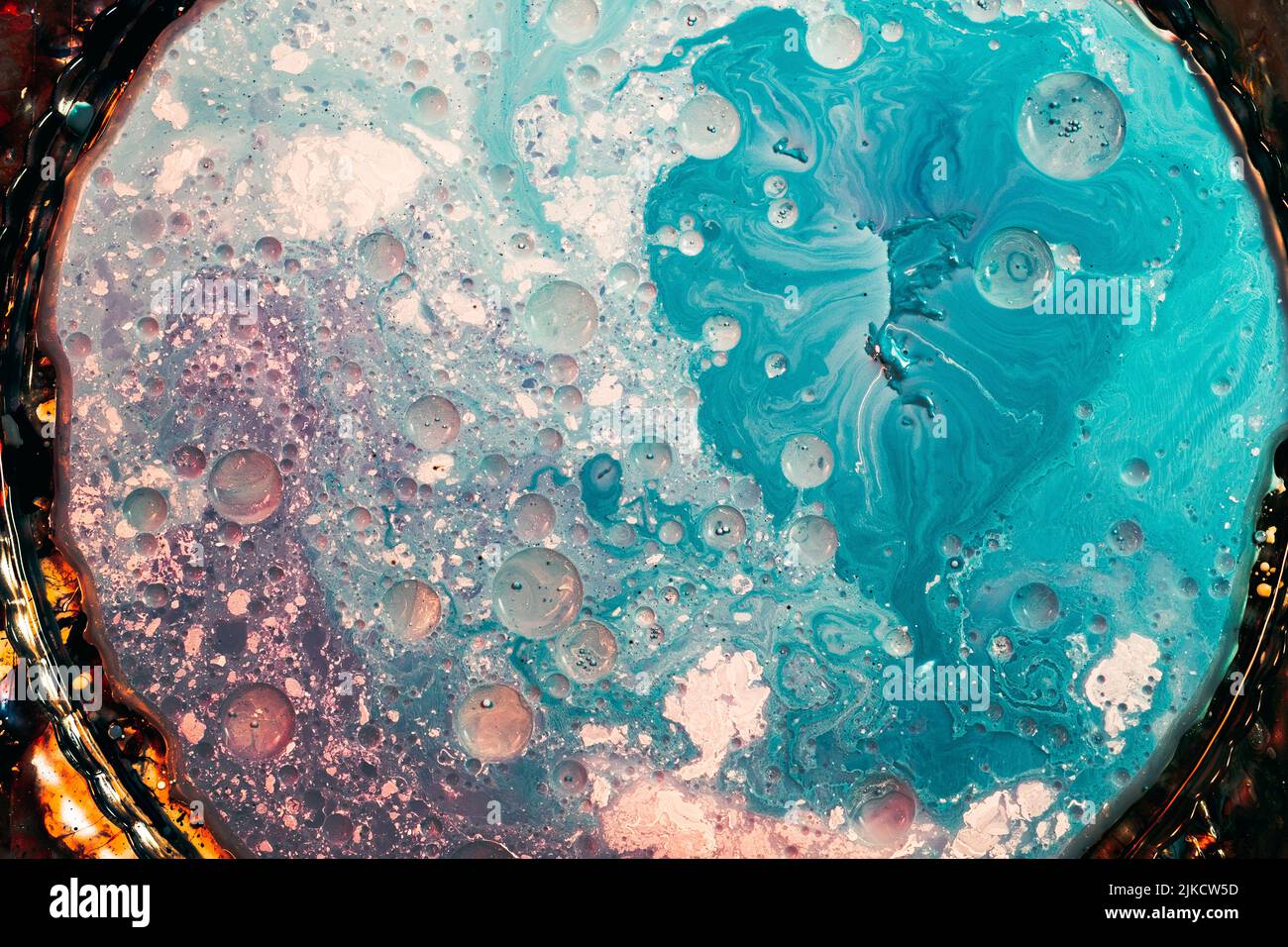 abstract art blue white paint planet earth design Stock Photo - Alamy