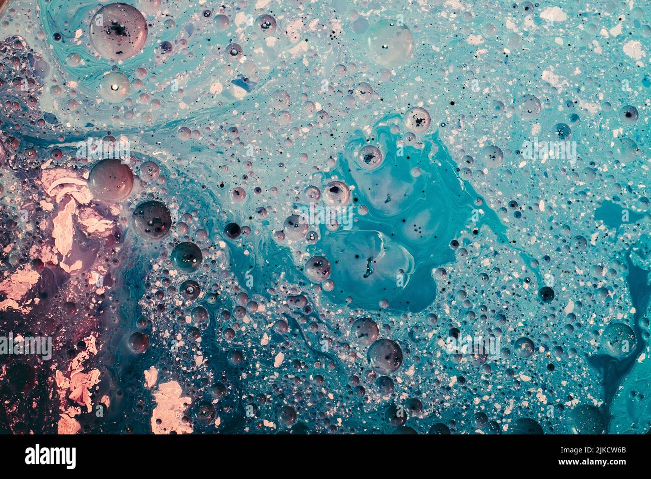 abstract art blue paint mixture bubbled surface Stock Photo - Alamy