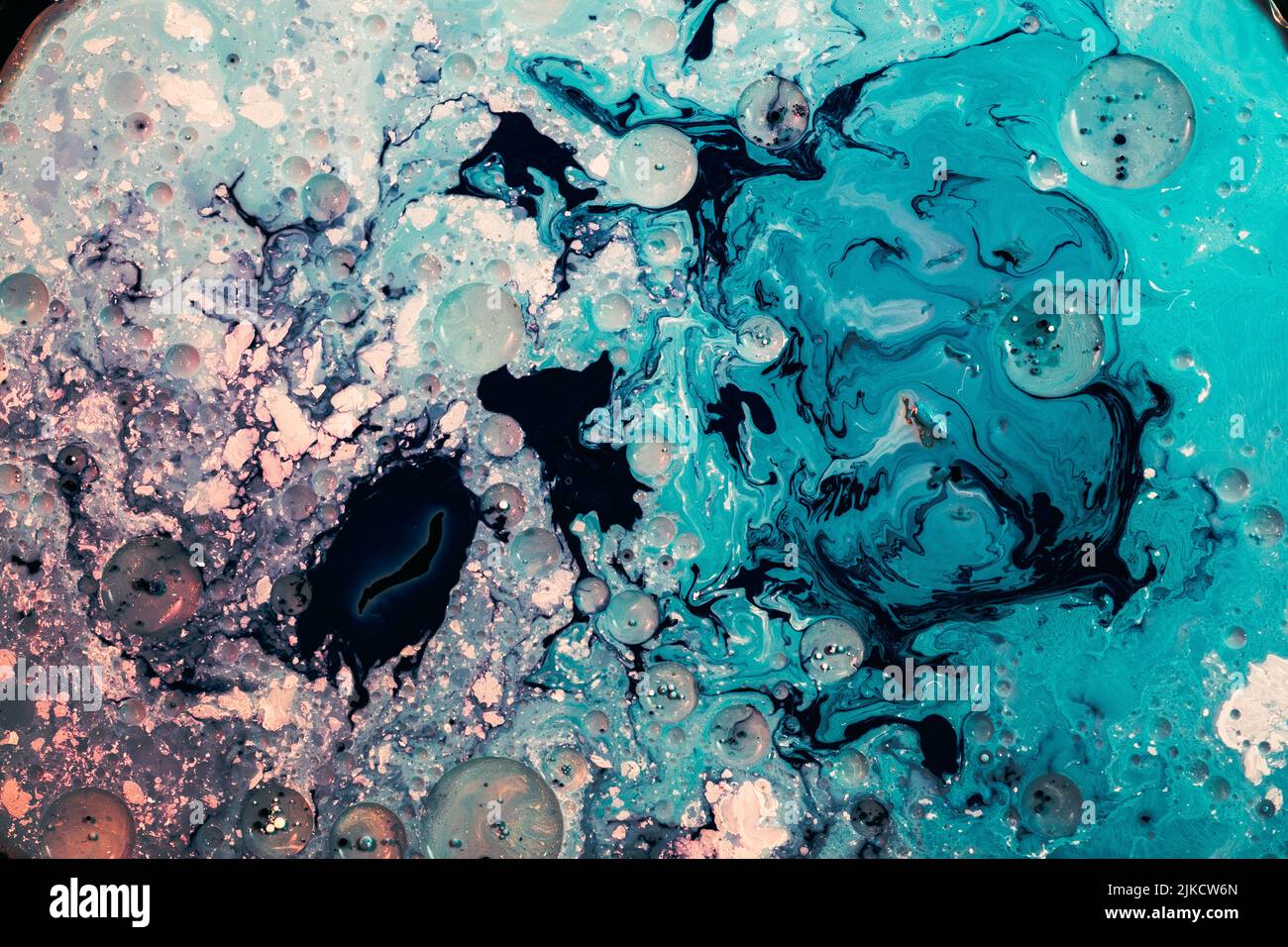 abstract art blue paint mixture bubbled surface Stock Photo - Alamy