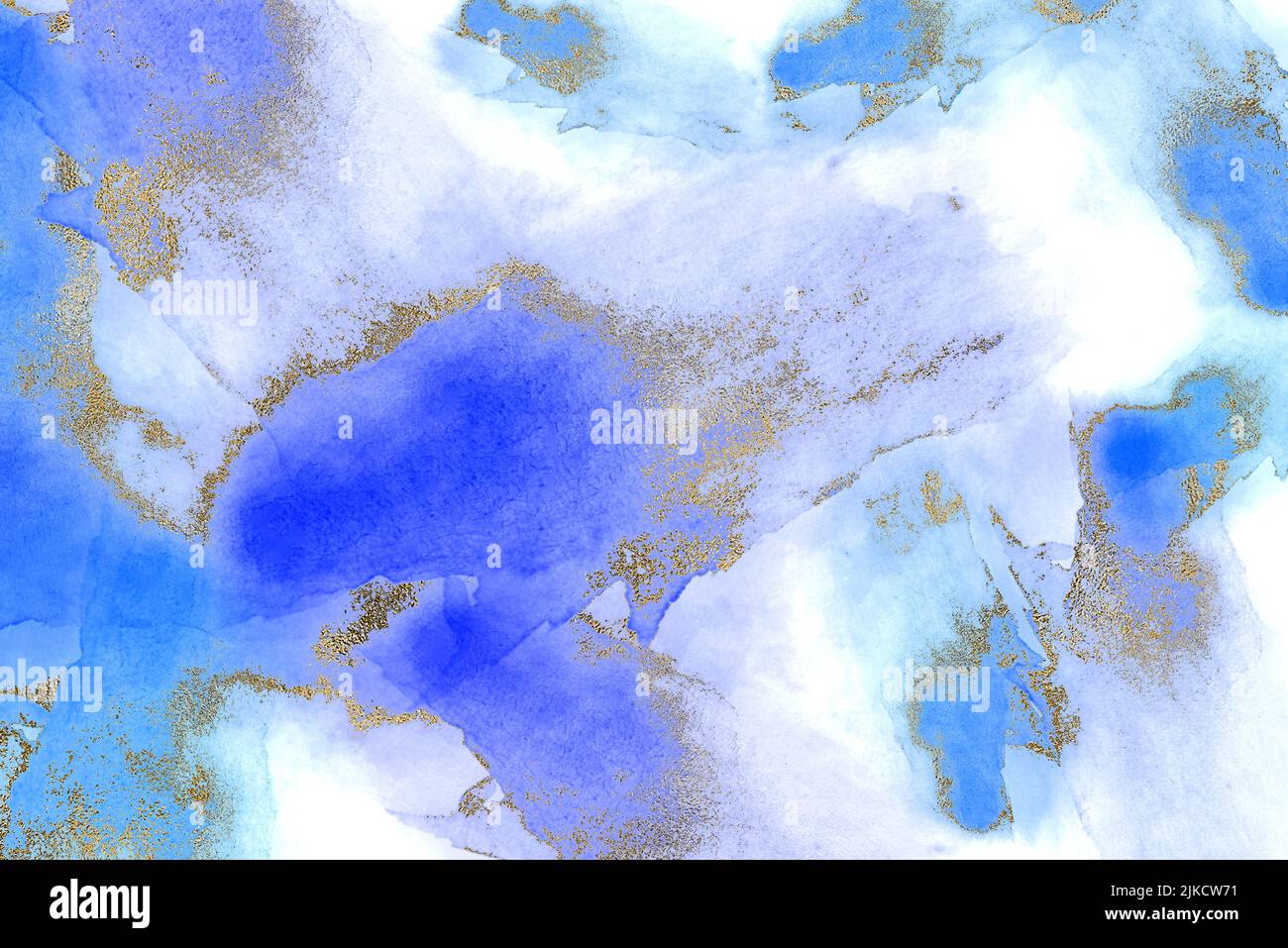 Abstract blue background with gold powder Stock Photo - Alamy
