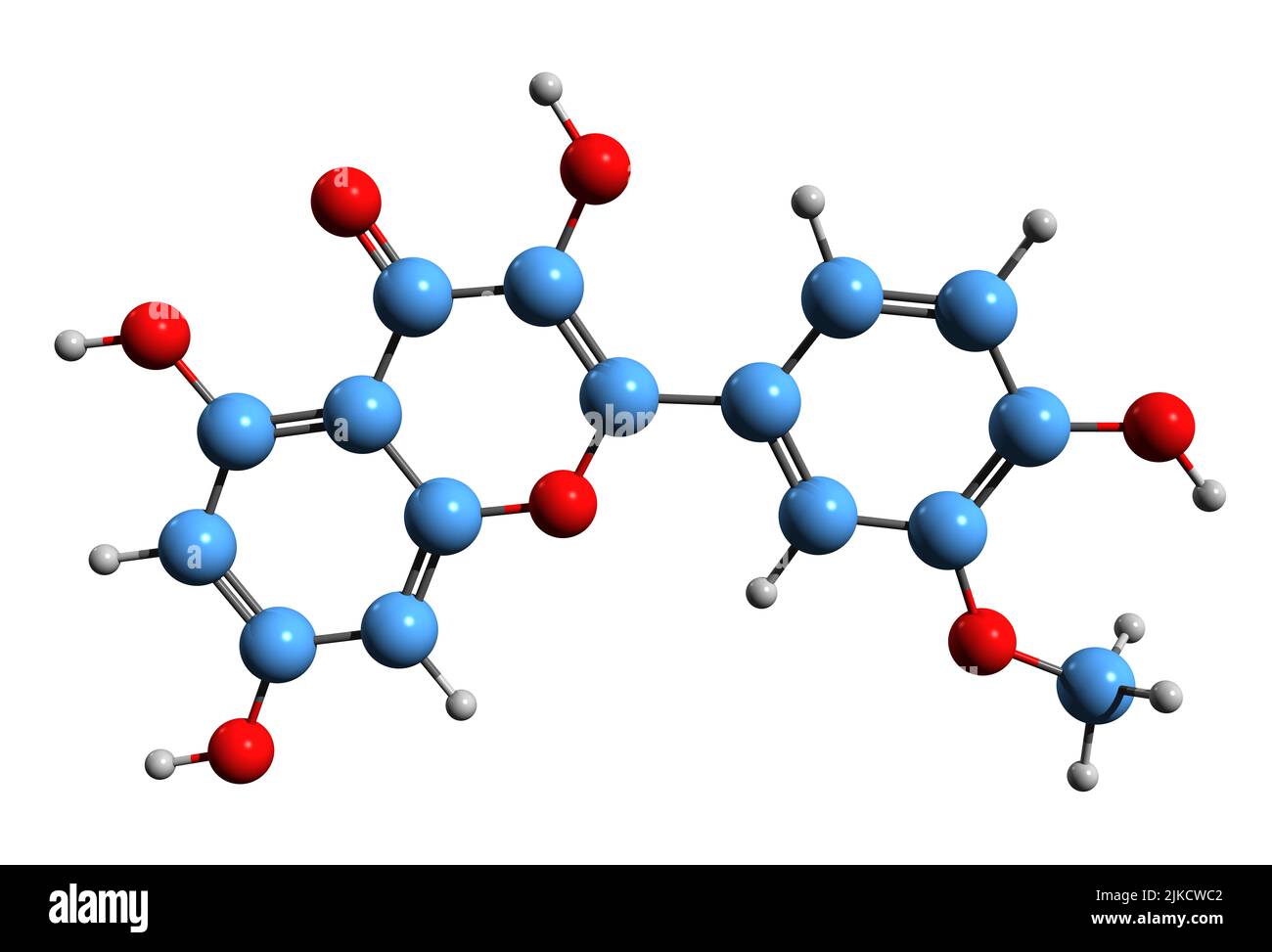 3D image of Isorhamnetin skeletal formula - molecular chemical ...