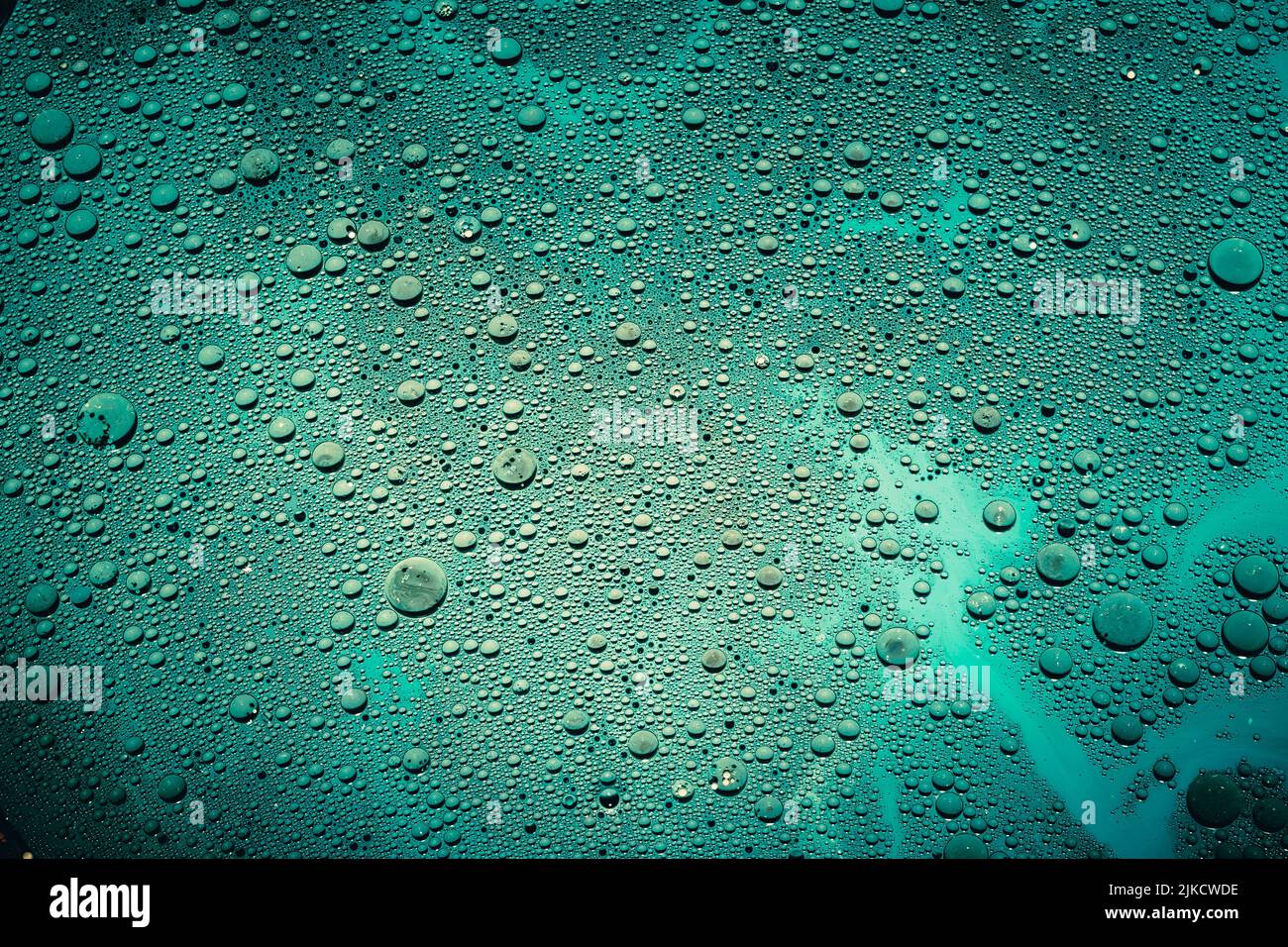 abstract background water drops teal blue surface Stock Photo - Alamy