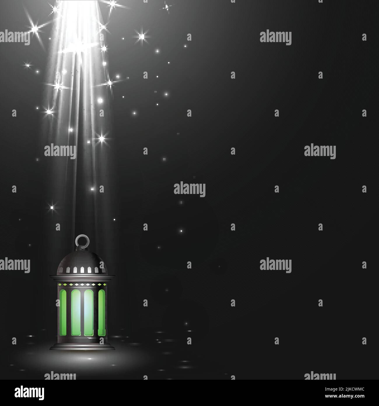 Glowing ramadan lantern on black Stock Vector Images - Alamy