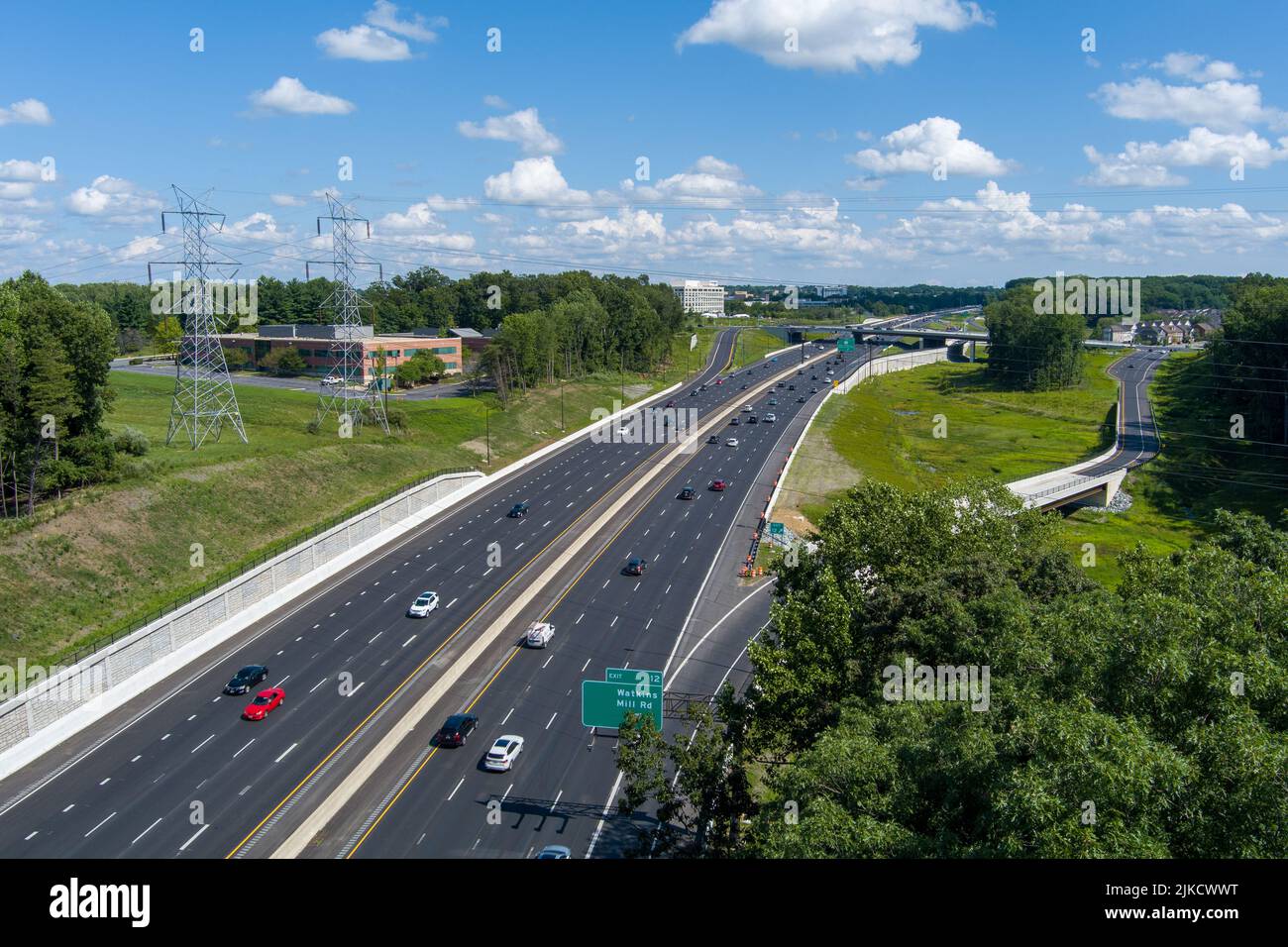 Aerial view of Interstate 270 at the Watkins Mill Road interchange in ...