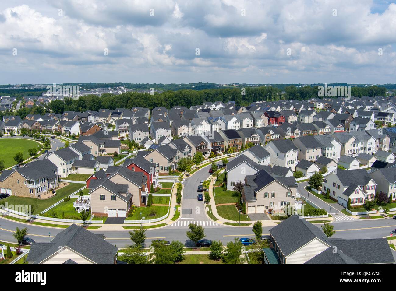 Aerial view suburban community montgomery county hi-res stock ...