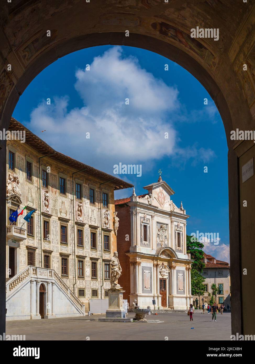 Piazza dei Cavalieri (Knights' Square) with the beautiful Church of the ...