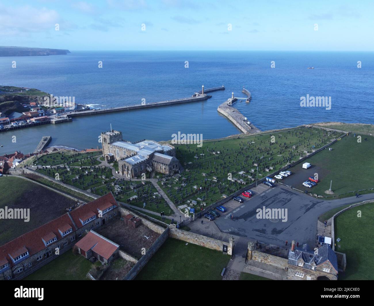 A high-angle view of an ancient building near the sea Stock Photo - Alamy